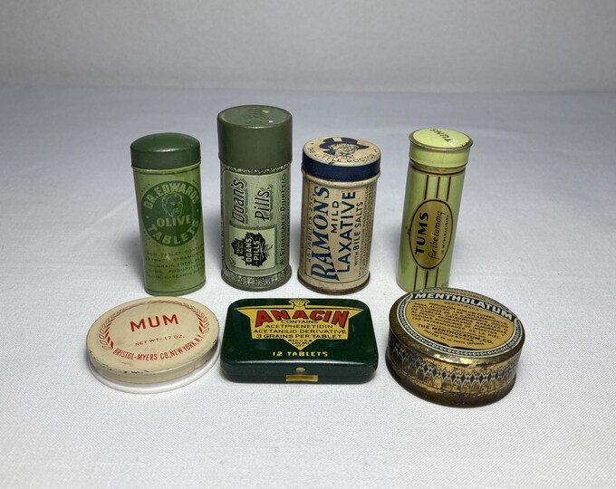 Antique Vintage Apothecary Medicine Tins Lot of 7 : Doans, Tums, Little ...