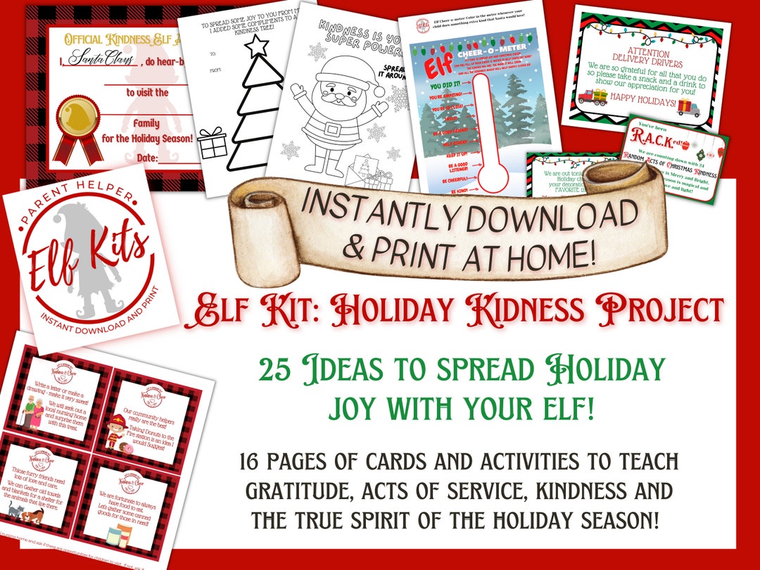 Elf Kit Holiday Kindness Project Elf Kit Elf Bundle Elf - Etsy
