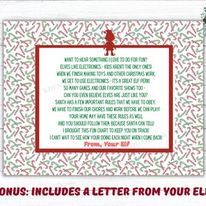 Chore Chart Christmas Printable Electronics Checklist Kids Electronics ...