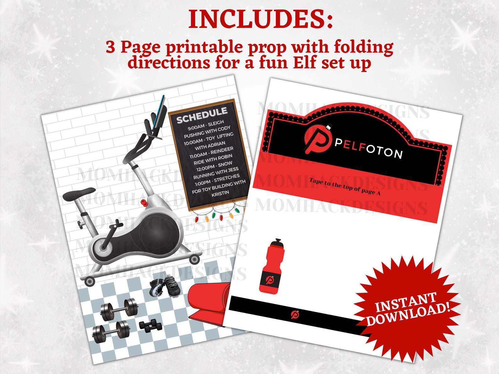 Printable Elf Fitness Christmas Elf Kit Elf Bundle Elf - Etsy