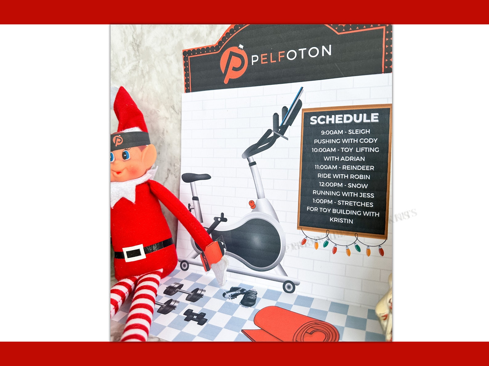 Printable Elf Fitness Christmas Elf Kit Elf Bundle Elf - Etsy