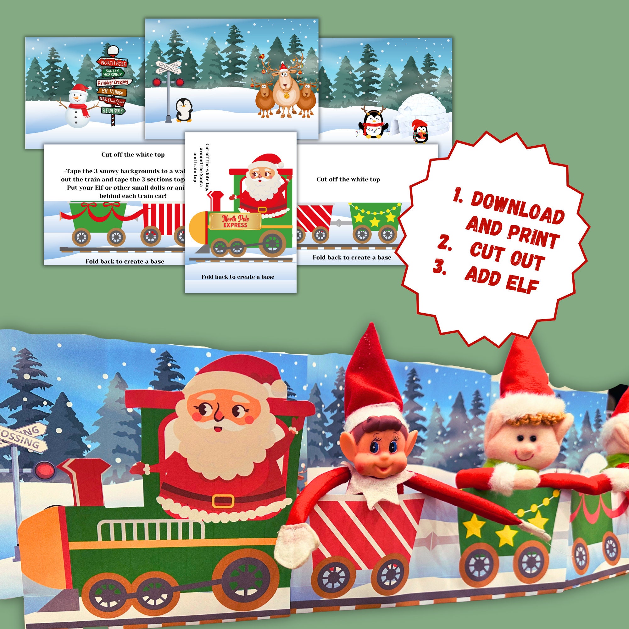 Printable Elf Train Christmas Elf Kit Elf Bundle Elf - Etsy