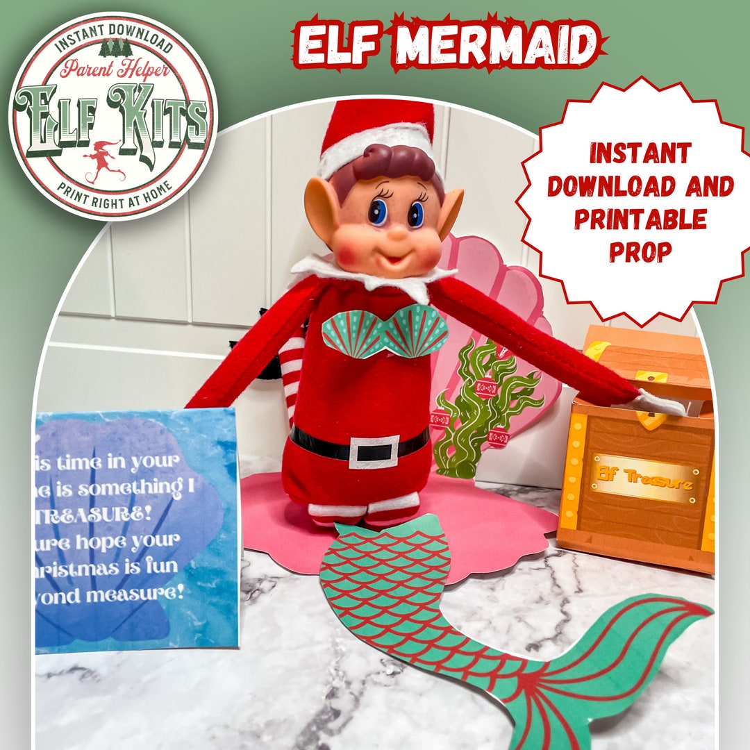Elf Mermaid Printable Christmas Elf Elf Ideas Elf Props Elf Accessory ...