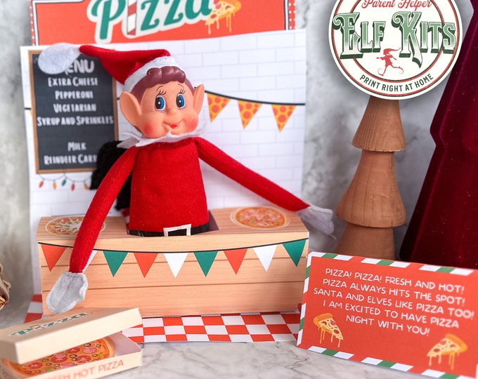 Printable Elf Pizza Shop | Christmas Elf Kit | Elf Bundle | Elf Ideas ...