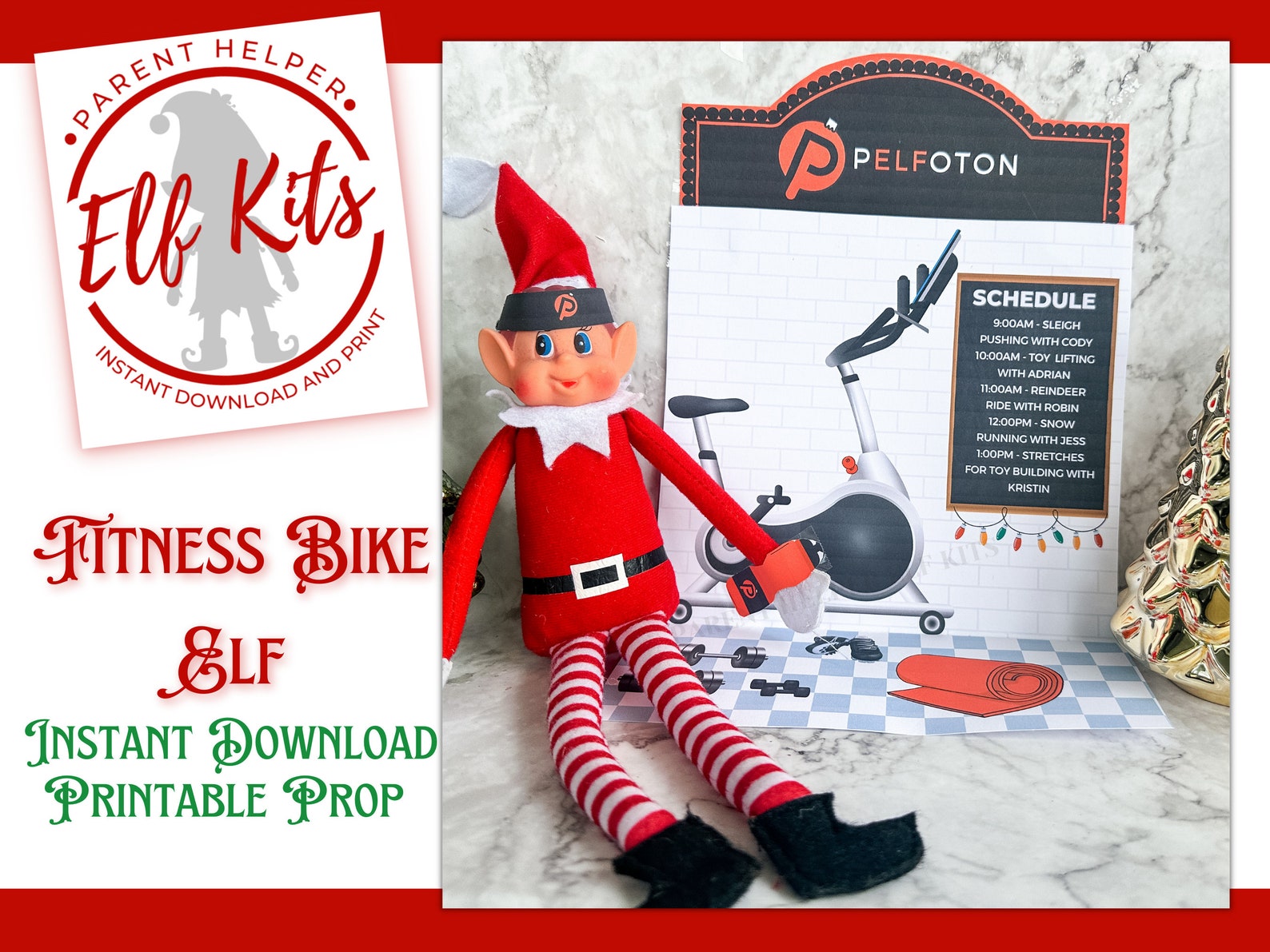 Printable Elf Fitness Christmas Elf Kit Elf Bundle Elf - Etsy