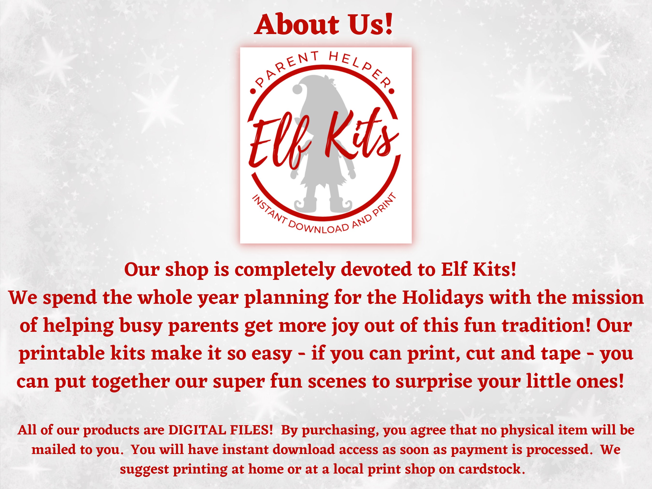 Elf Kit Holiday Kindness Project Elf Kit Elf Bundle Elf - Etsy