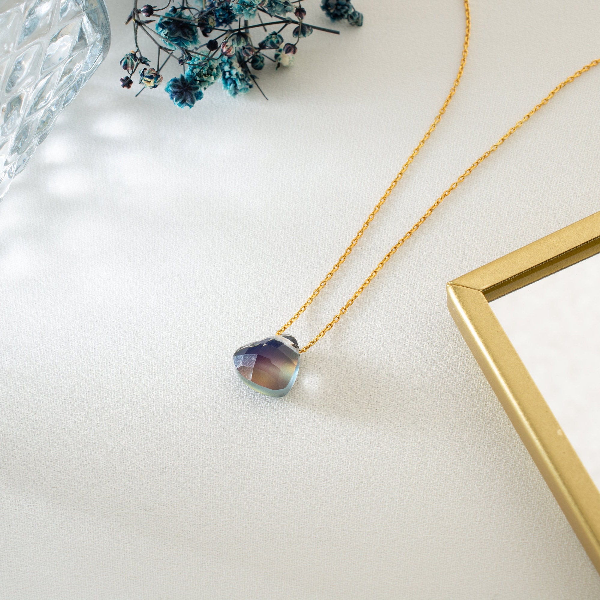 Silver Heart Mood Necklace Color Change Necklace Changing Color Mood ...