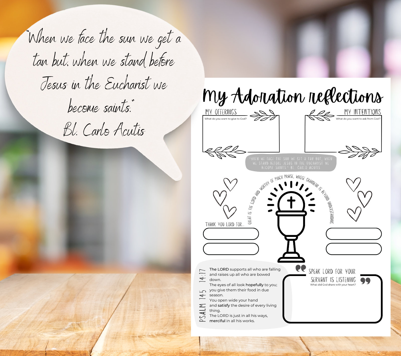 Adoration Reflection Catholic Journal L Childrens Prayer Printable Download L Sunday Print ...