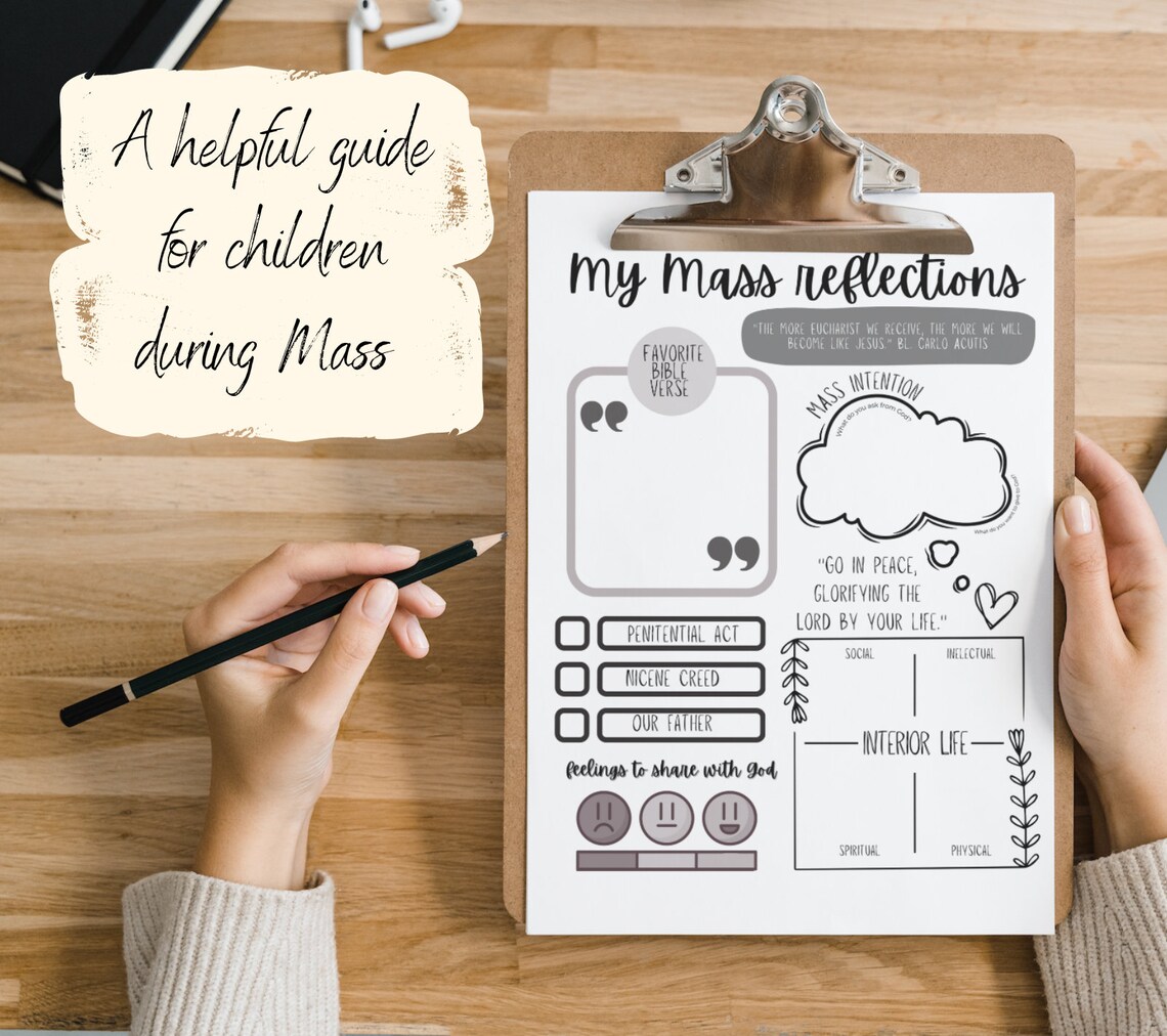 Mass Reflection Catholic Journal L Childrens Mass Prayer Printable ...