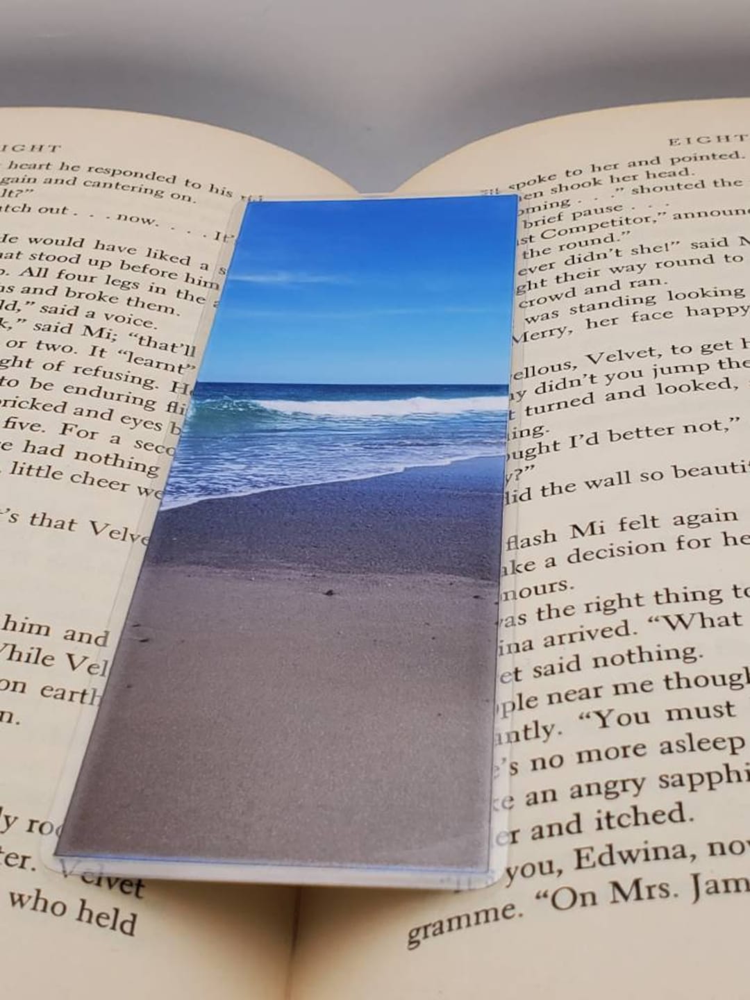 Beach Ocean Waves Sea Photo Bookmark Bookmarker Laminated Round Corners ...