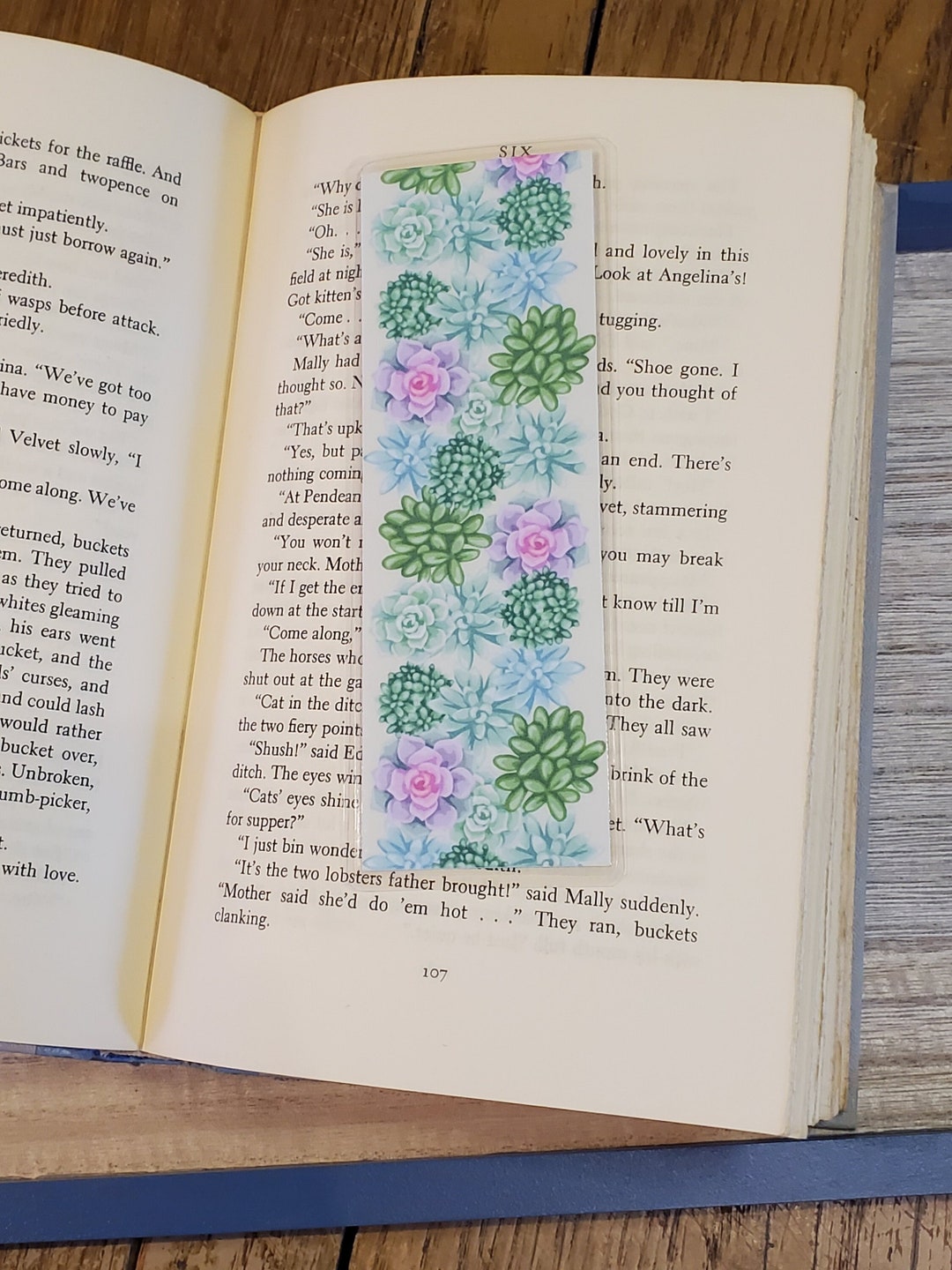 Succulent Floral Plants Purple Green Blue, Bookmark Bookmarker ...