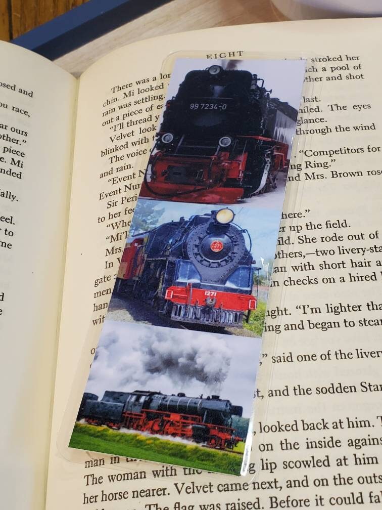 Vintage Steam Train Engine Full Color Photograph Bookmark Bookmarker ...