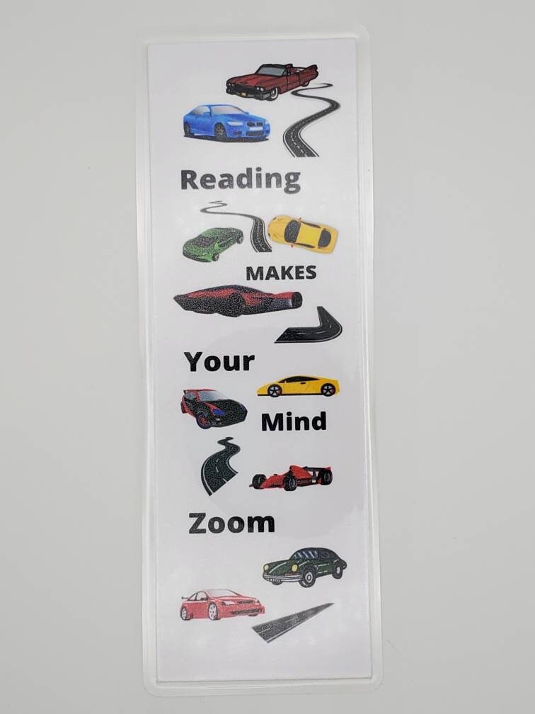 Reading Makes Your Mind Zoom Race Cars Racing Bookmark Bookmarker ...