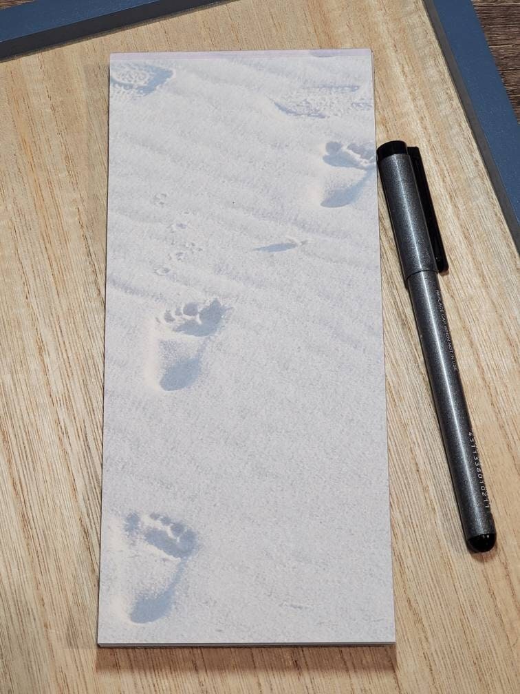 Footprints in the Sand, Ocean Beach, Grocery Pad, Writing Pad, Grocery ...
