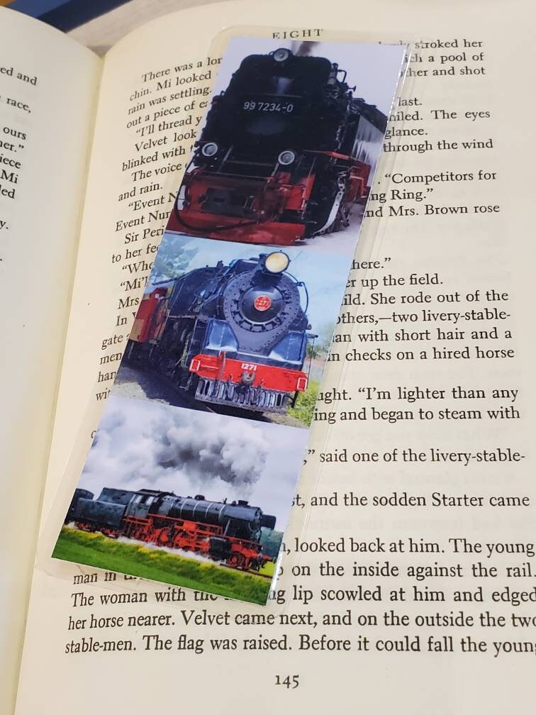Vintage Steam Train Engine Full Color Photograph Bookmark Bookmarker ...