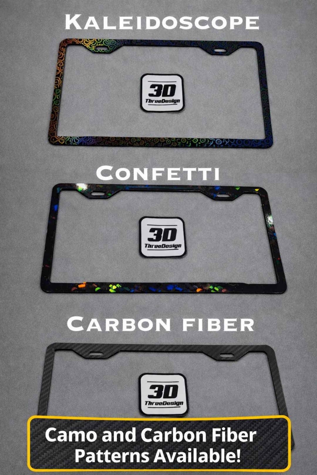 Holographic 3D Printed License Plate Frame | Carbon Fiber Effect ...