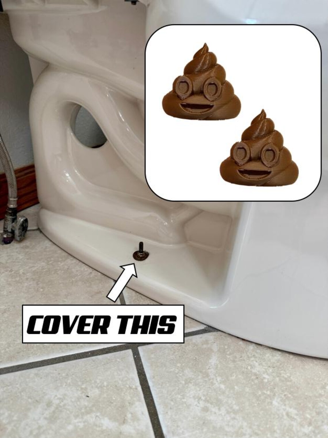 Poop Emoji Toilet Bolt Caps - Etsy