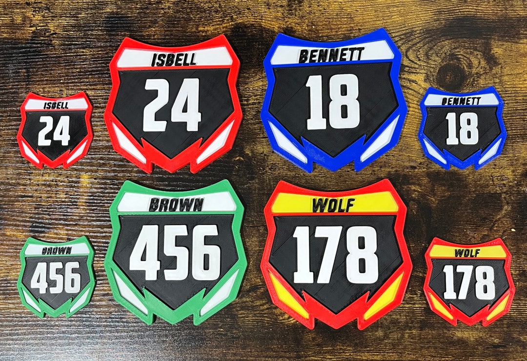 Custom 3D Printed Motocross Number Plate: Personalized Dirtbike Decor ...