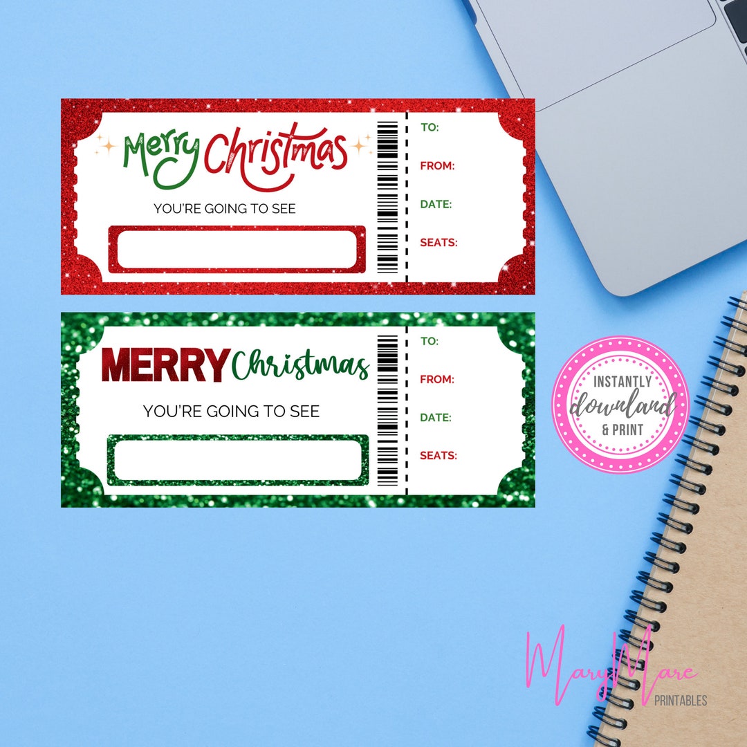 Christmas Surprise Concert Ticket, Gift Easy Print Ticket, Surprise ...