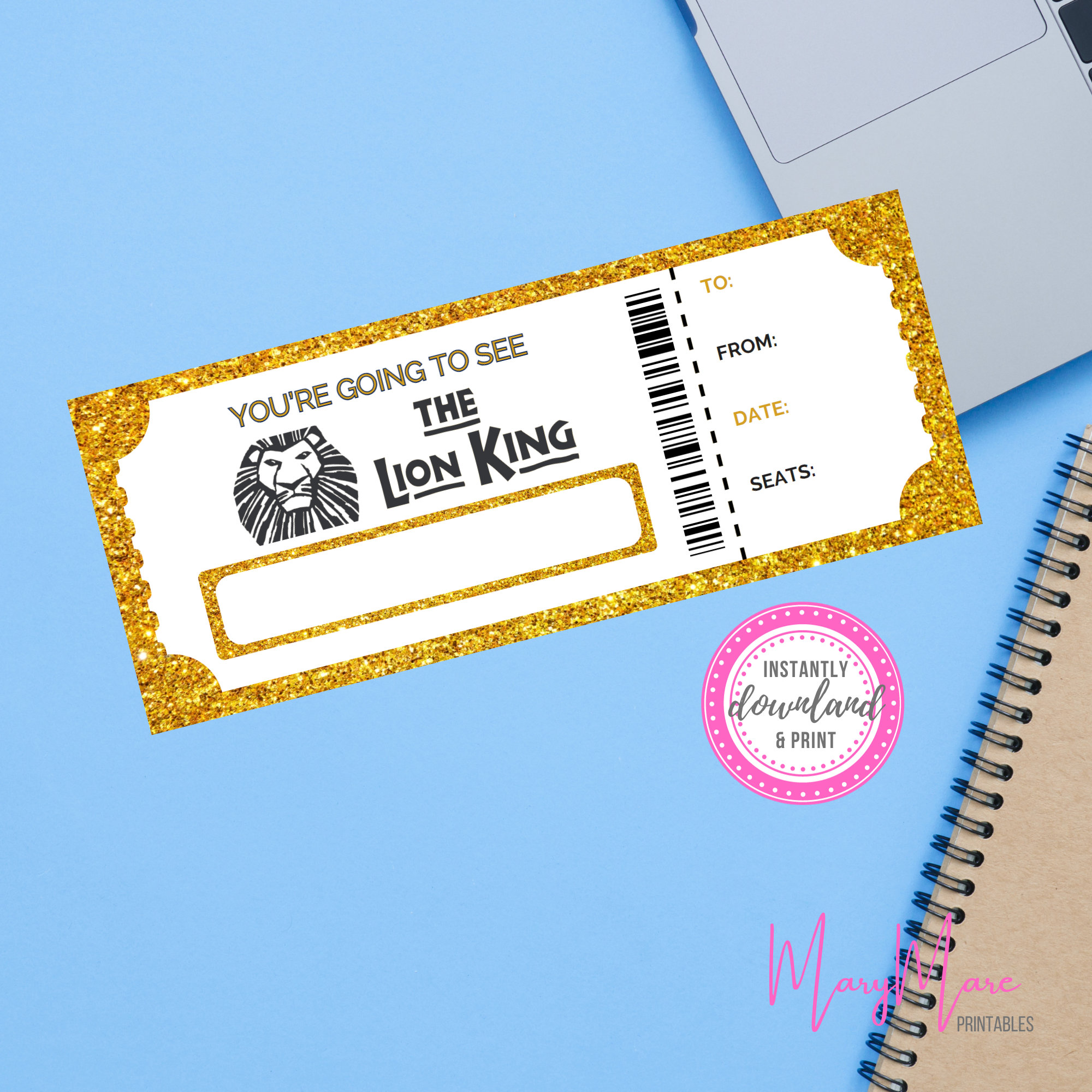 Lion King Ticket Print, Broadway Show Easy Print Ticket, Surprise ...