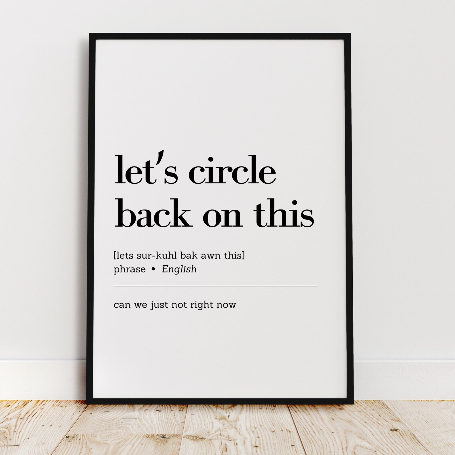 Lets Circle Back on This, Funny Office Wall Art, Office Humor Print ...