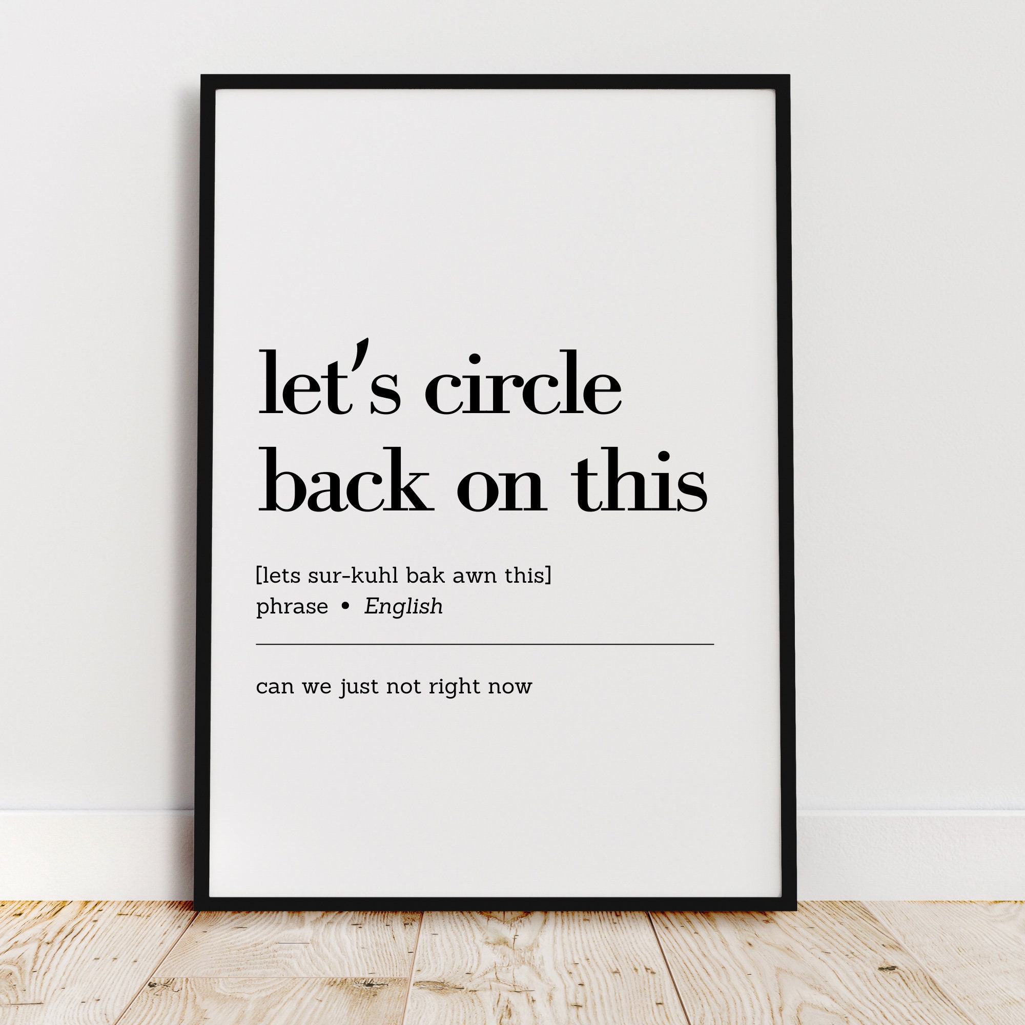 Lets Circle Back on This, Funny Office Wall Art, Office Humor Print ...