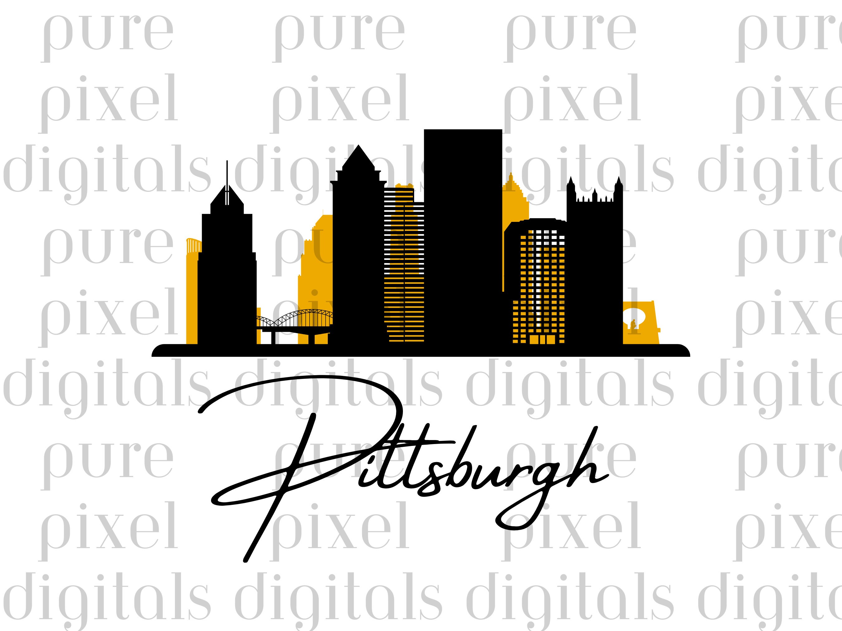Pittsburgh SVG, PNG, JPG - Skyline, Bridges, Steel City - 412 ...