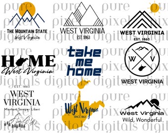 State of West Virginia West Virginia SVG PNG JPG Digital Download West ...