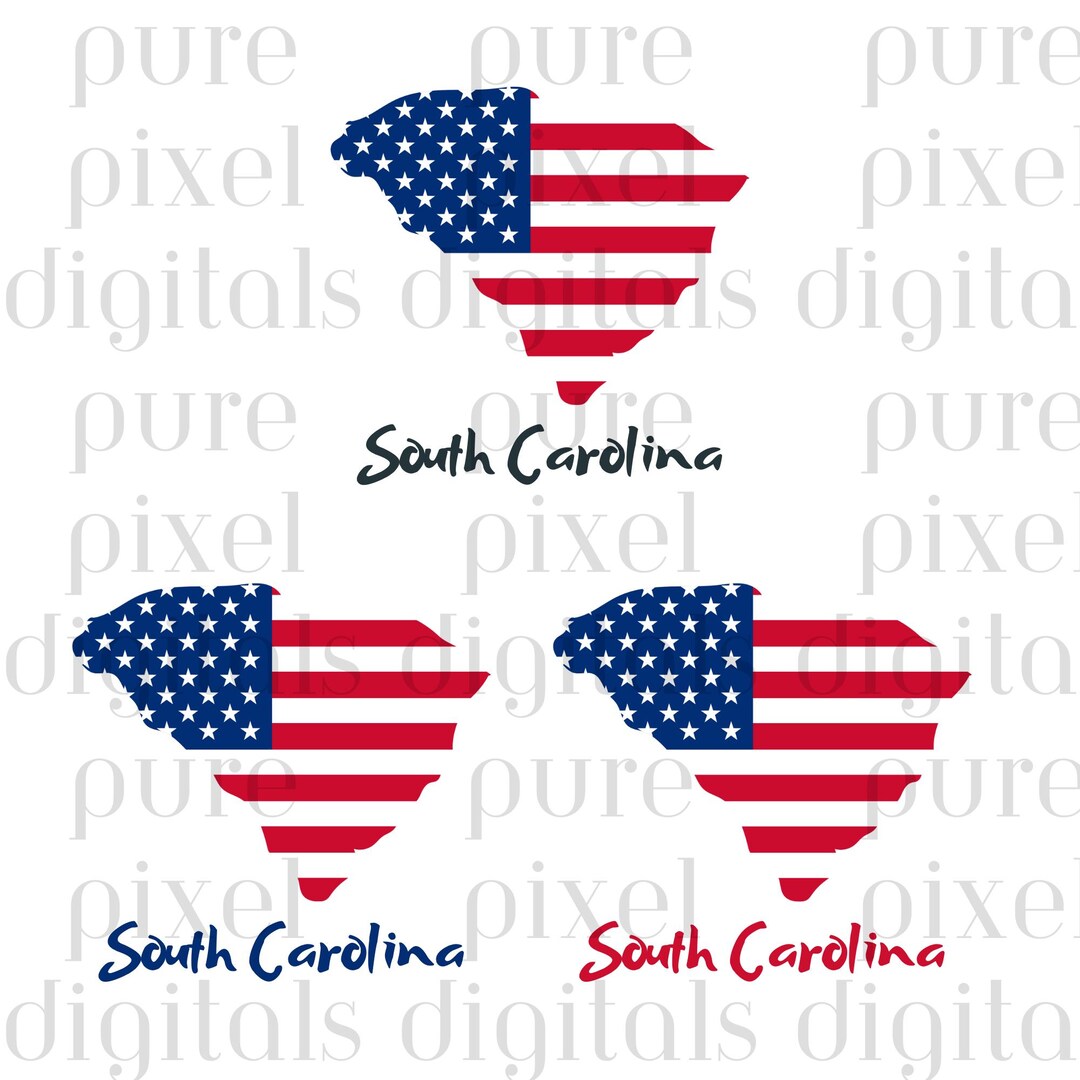 American Flag South Carolina State Outline - Patriotic Digital Download ...