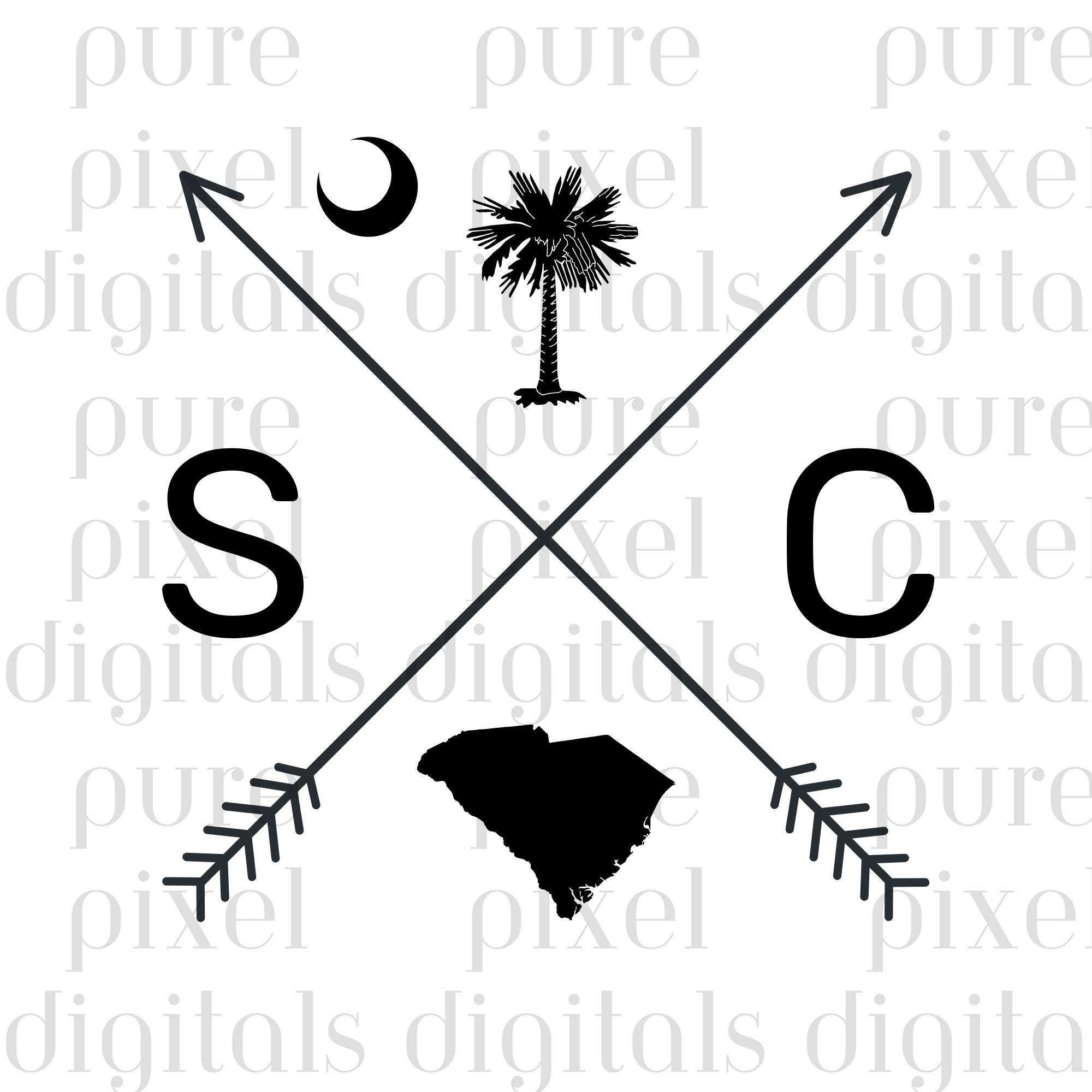 South Carolina Crossed Arrows SVG | Palmetto Tree Design (digital ...