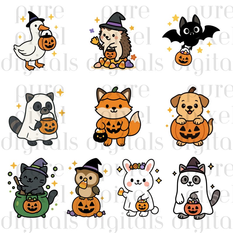Halloween Animals Clipart, Costume SVG Bundle (digital Download) - Etsy
