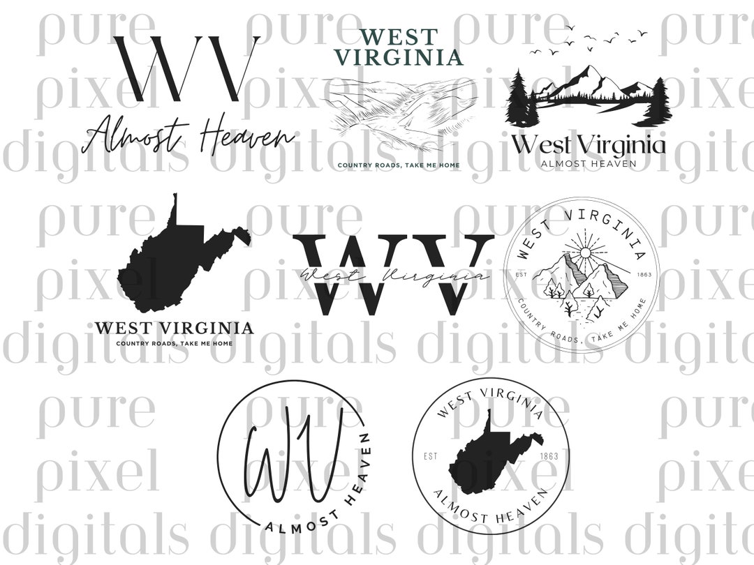West Virginia SVG, PNG, JPG Bundle - Country Roads - State Monogram ...