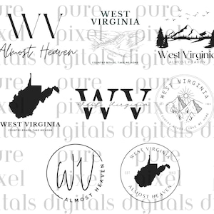 West Virginia SVG, PNG, JPG Bundle - Country Roads - State Monogram ...