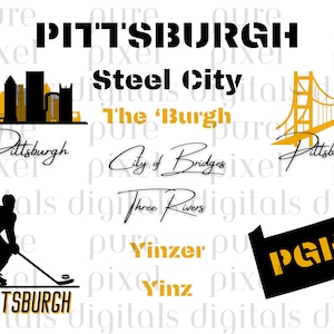 Pittsburgh SVG, PNG, JPG - Skyline, Bridges, Steel City - 412 ...
