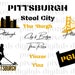 Pittsburgh SVG, PNG, JPG Skyline, Bridges, Steel City 412 Pittsburgh P ...