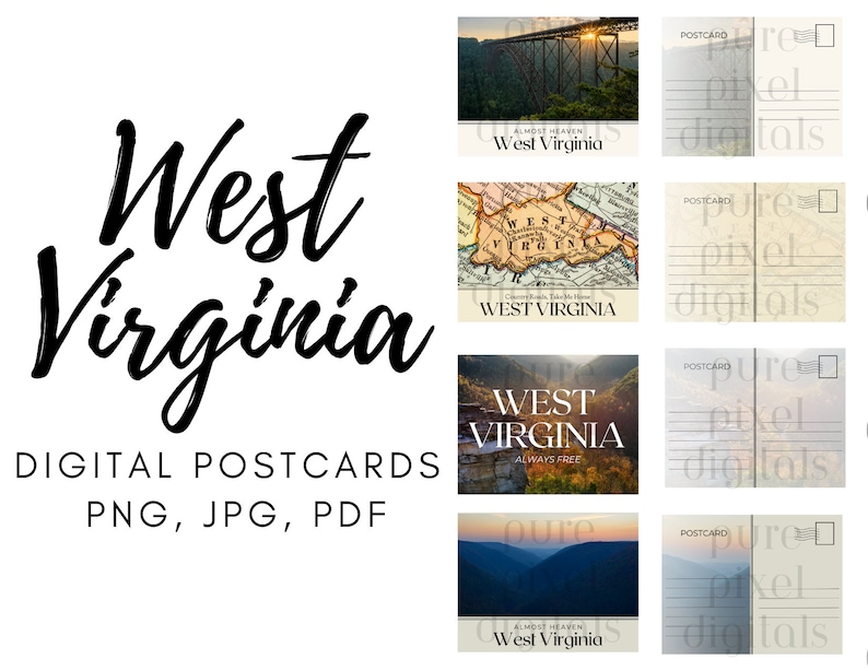 West Virginia Postcards - Almost Heaven - Digital Scenic Mountains ...