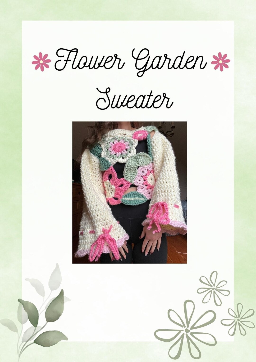 Flower Garden Sweater Crochet Pattern PDF ONLY Spring - Etsy