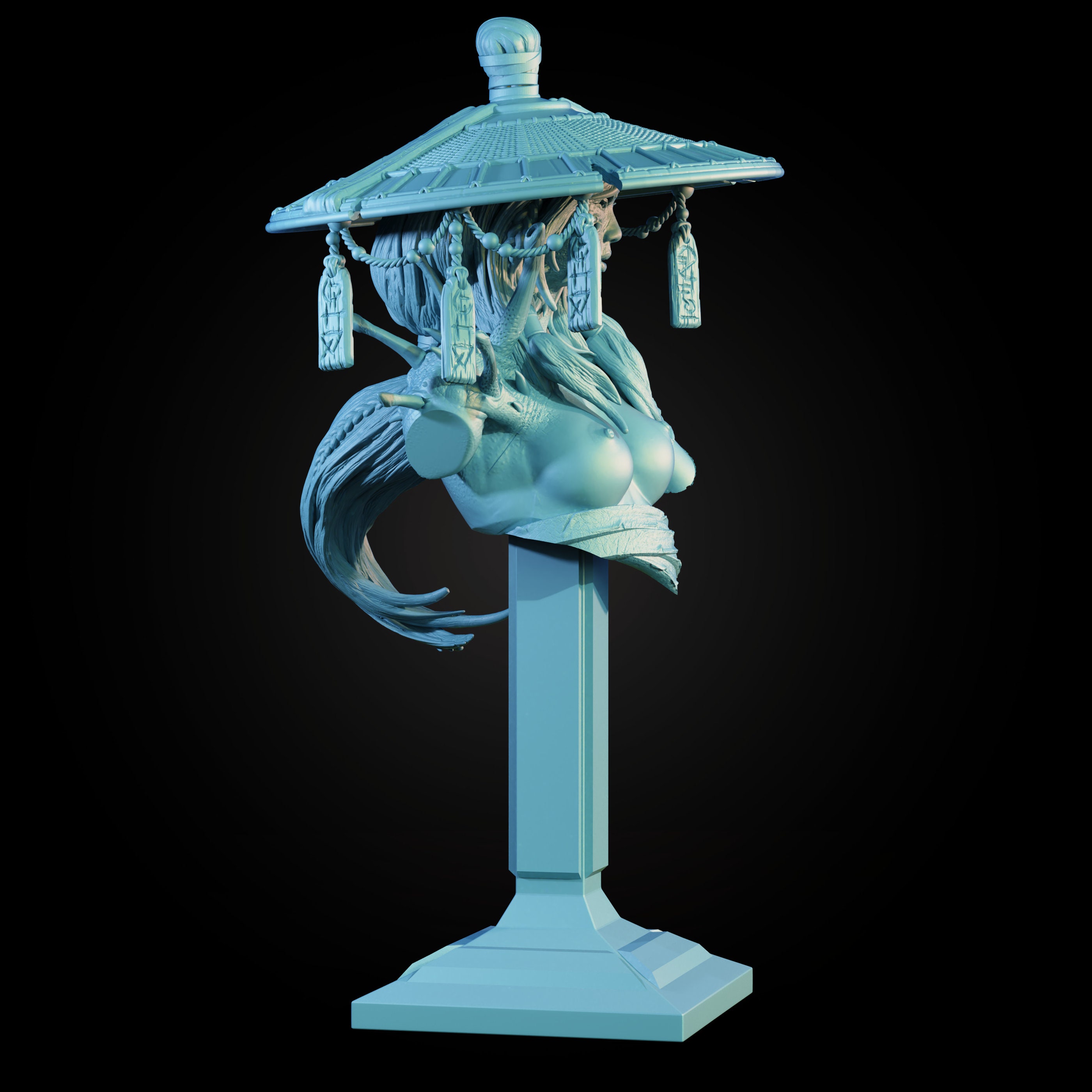 Corrupted Geisha Resin 3D Printed 8K Action Figure - Etsy