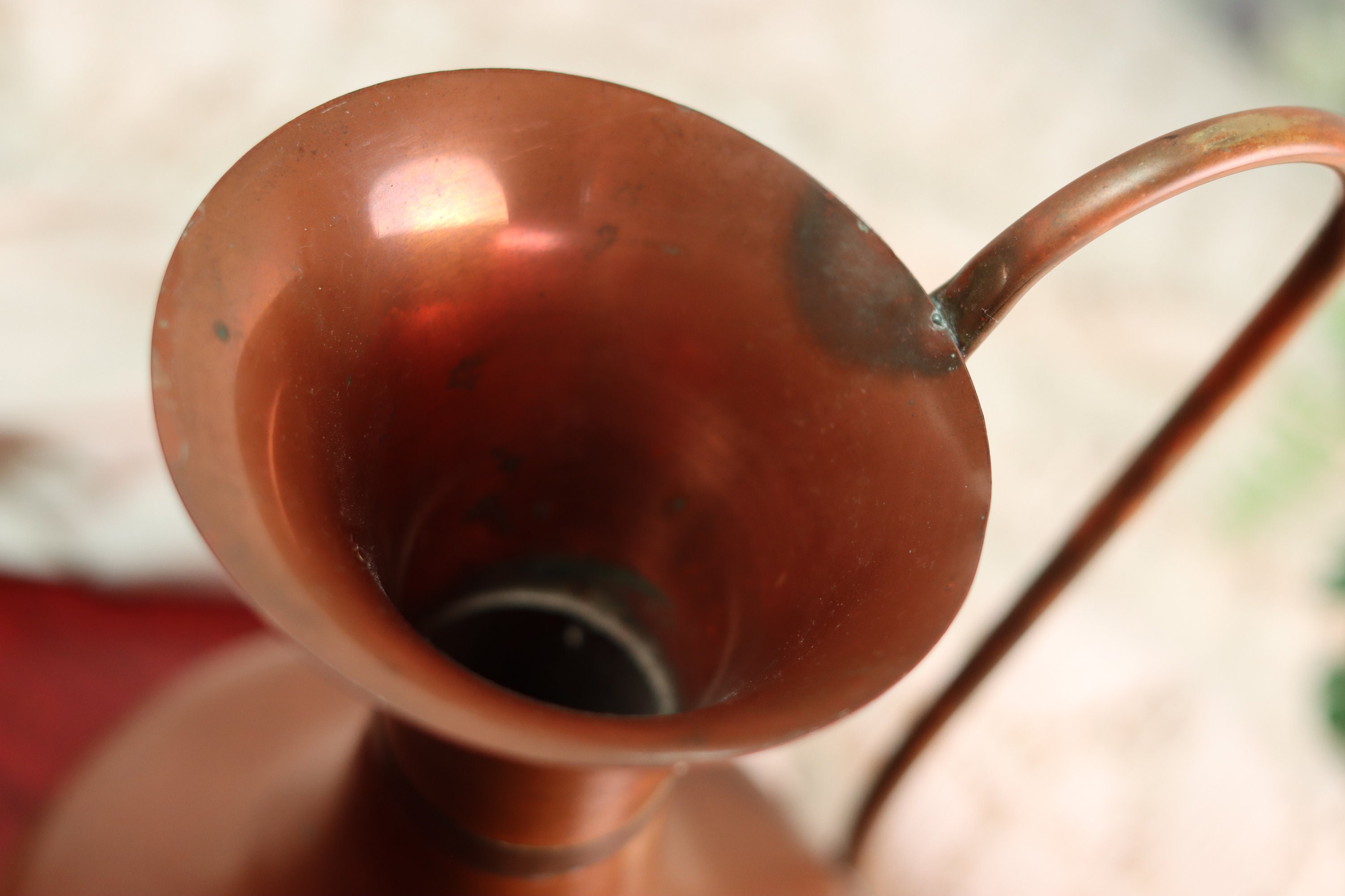 Tall Copper Gooseneck Pitcher Slender Vase Vintage Large - Etsy