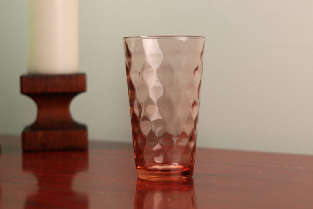 Discontinued Rose Pink Anchor Hocking Diamond Optic Flat Tumbler ...