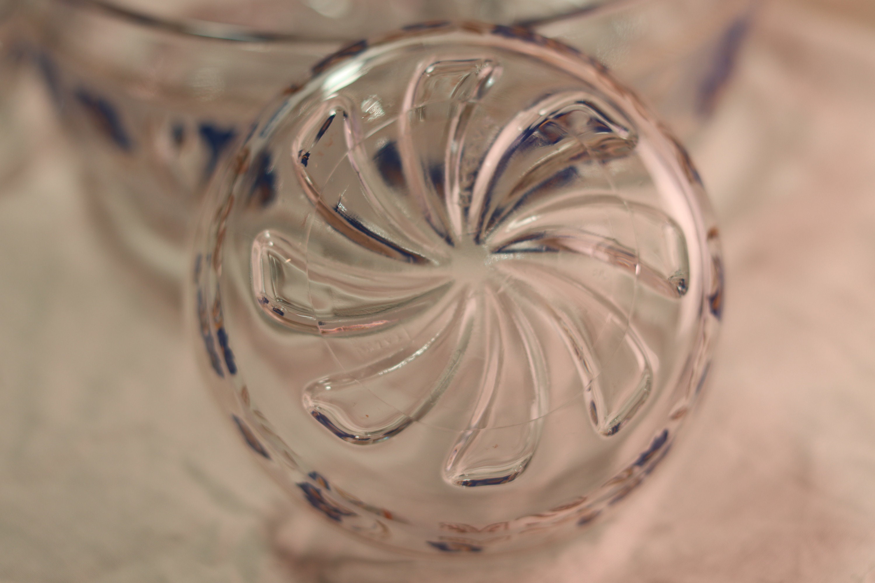 Blue and Gold Italian Cerve Glass Serving and Small Dessert Bowls Set ...