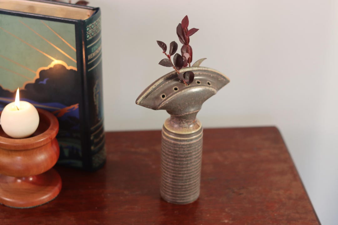 Elsa Soderberg Artist Signed MCM Ceramic Ikebana Vase Sweden ...