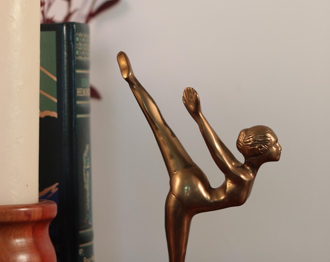 Art Deco Style Ballerina Dancer Heavy Gold Brass Figurine - Etsy