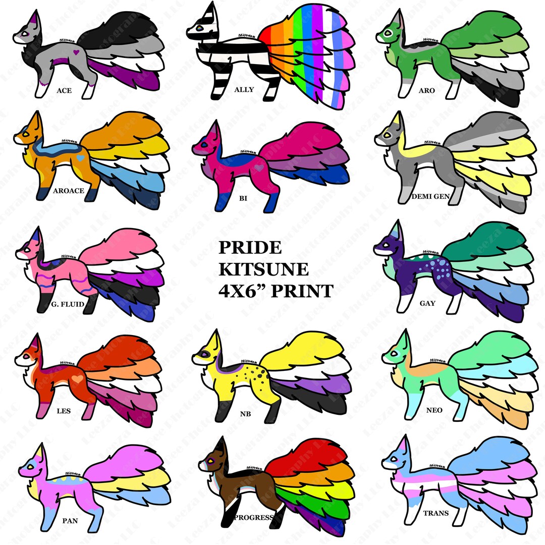 PRIDE Flags Kitsune 4x6 Prints by Trans Youth - Etsy Ireland