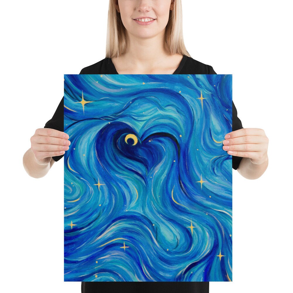 Wall Art Abstract Starry Night Sky Painting Art Print Night - Etsy