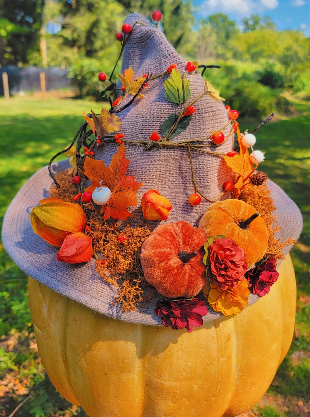Handmade Cottagecore Witch Hat: Faux Flowers & LED Lights - Etsy