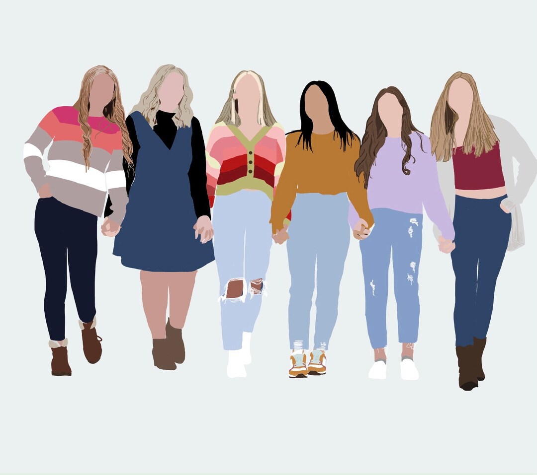 Custom Color Block Illustration (5+ Characters) - Etsy