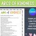 Abcs of Kindness Printable: Classroom Community Building (CANVA Link ...
