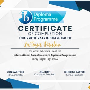 International Baccalaureate Certificates | Diploma Programme ...