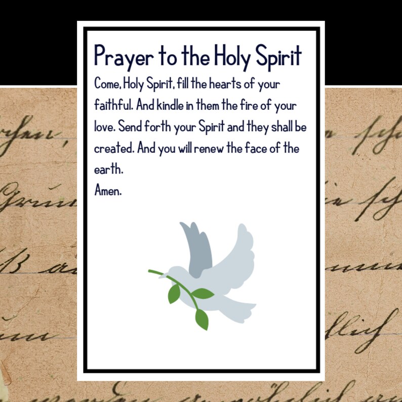 Prayer to the Holy Spirit Printable Cards: Catholic Religious Education ...